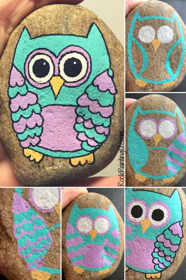 Easy owl painting that will inspire amazing rocks | Rock Painting 101