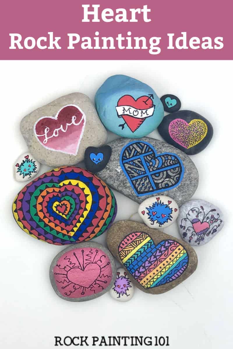 23 lovely heart rocks you can easily learn how to make | Rock Painting 101