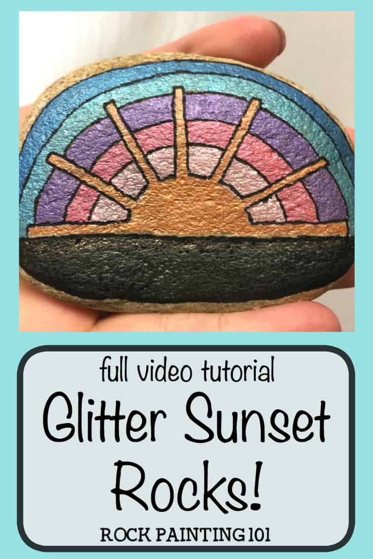 Watch how to paint an amazing graphic sunset | Rock Painting 101
