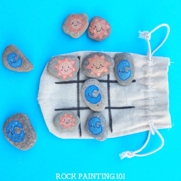 How to make fun tic tac toe rocks for your kids | Rock Painting 101