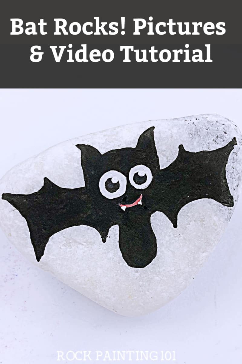 How to paint a bat for amazing Halloween rocks | Rock Painting 101