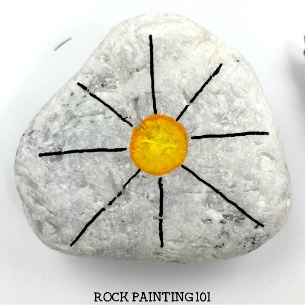How to make a unique sun zendangle painted rock | Rock Painting 101