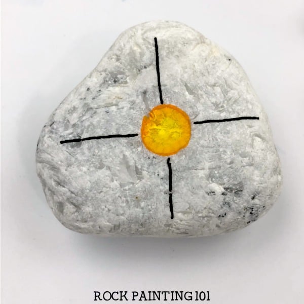 How to make a unique sun zendangle painted rock | Rock Painting 101