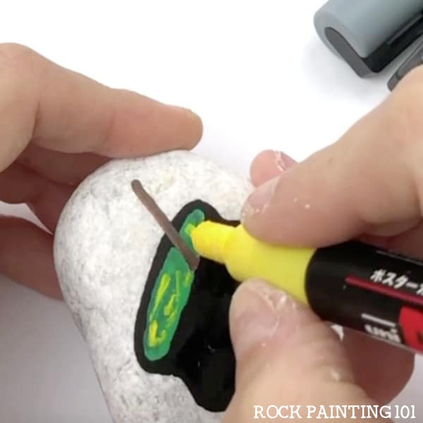 How to paint a cauldron for amazing Halloween rocks | Rock Painting 101