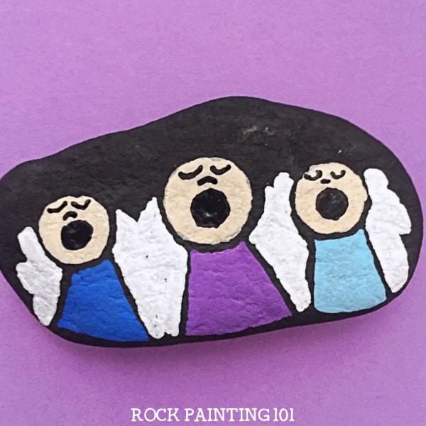 How to paint a singing angel to make a fun painted rock | Rock Painting 101