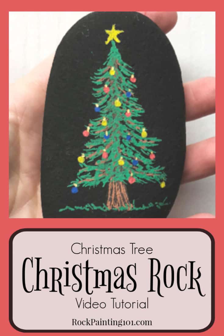 How to paint a Christmas tree to make fun holiday rocks | Rock Painting 101