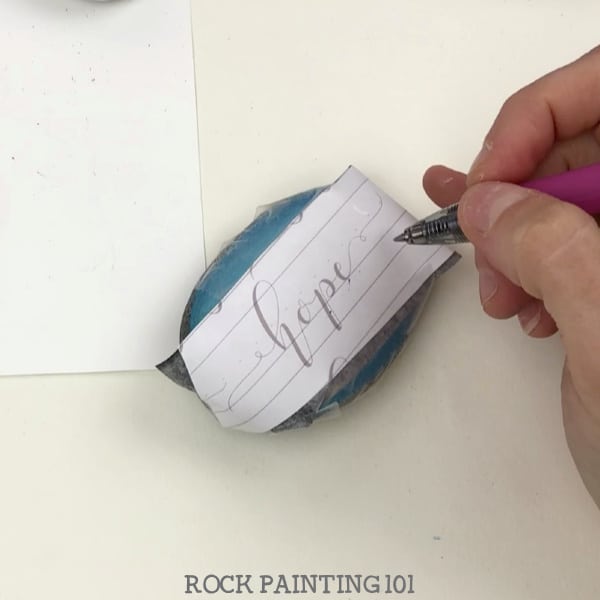 How to use carbon paper to hand letter on rocks | Rock Painting 101