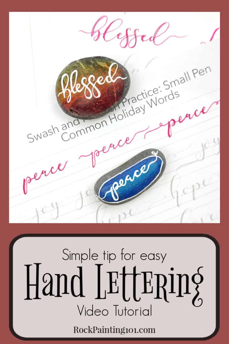 Tips for hand lettering a single word onto a painted rock | Rock ...