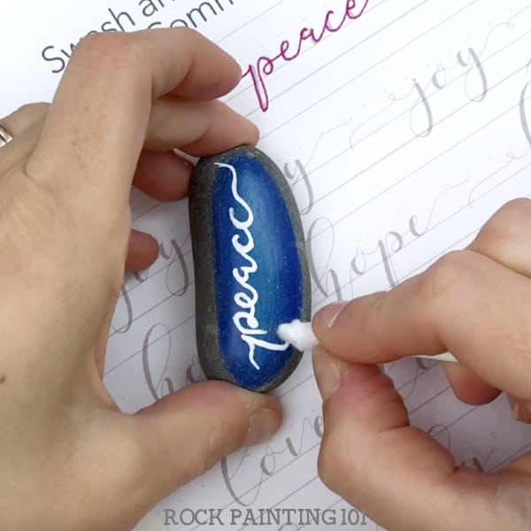 Tips for hand lettering a single word onto a painted rock | Rock ...