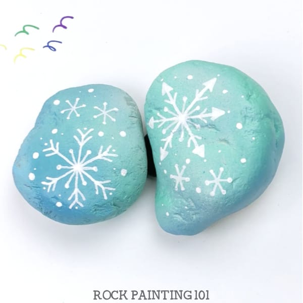 How to draw a snowflake to make a fun winter painted rock | Rock ...