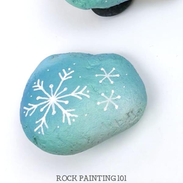 How to draw a snowflake to make a fun winter painted rock | Rock ...