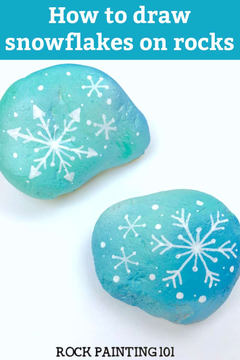How to draw a snowflake to make a fun winter painted rock | Rock ...