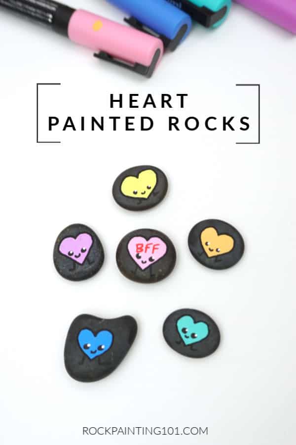 How to draw smiling hearts to make fun painted rocks | Rock Painting 101