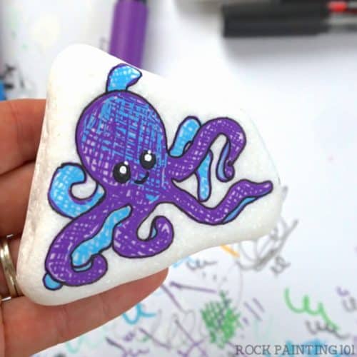 How to paint an octopus onto a rock | Rock Painting 101