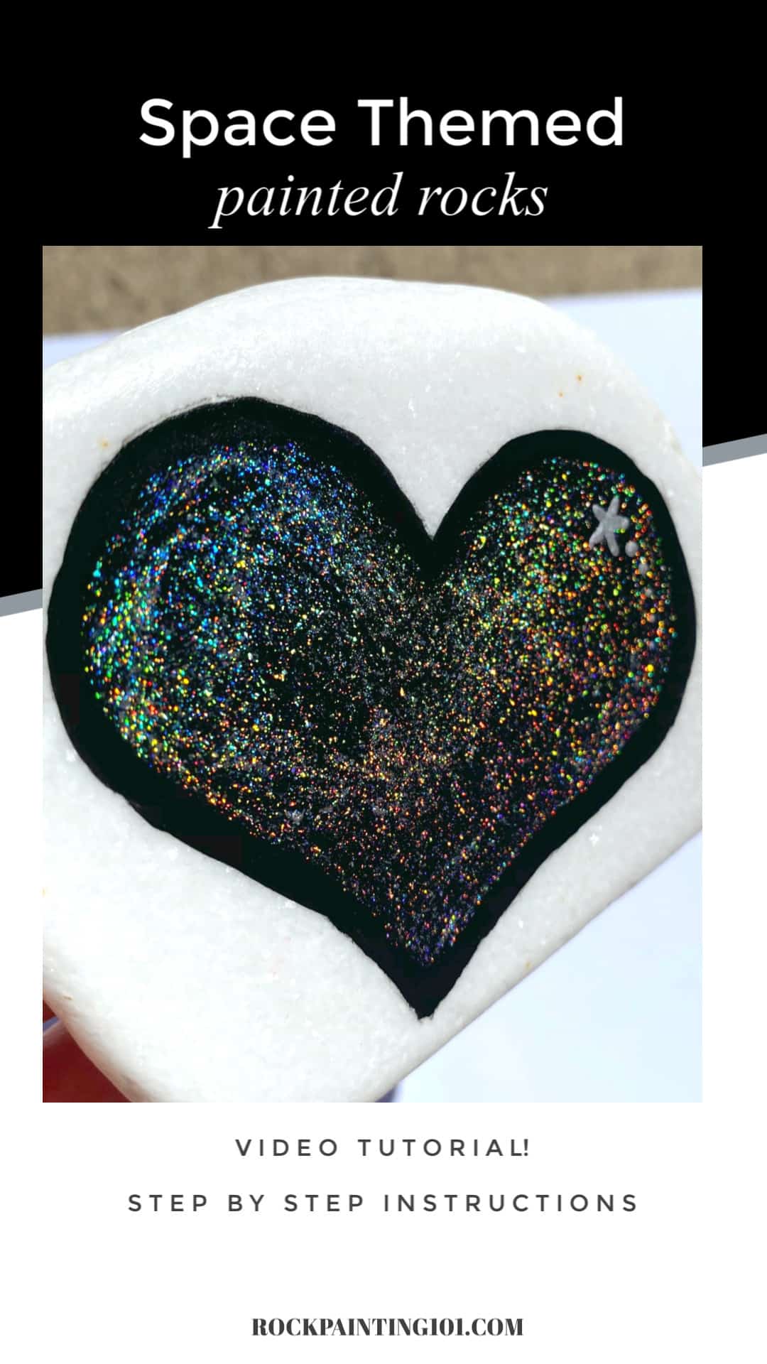 How to make space rocks with holographic acrylic paint | Rock Painting 101