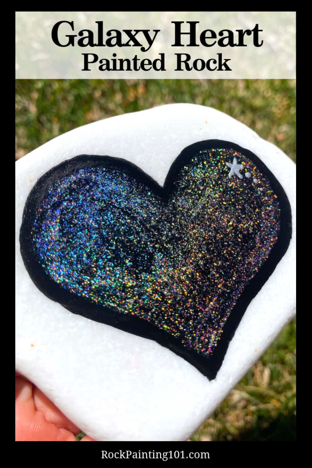 How to make space rocks with holographic acrylic paint | Rock Painting 101
