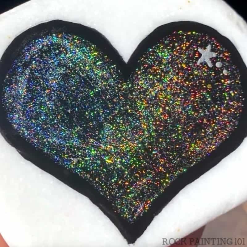 How to make space rocks with holographic acrylic paint | Rock Painting 101